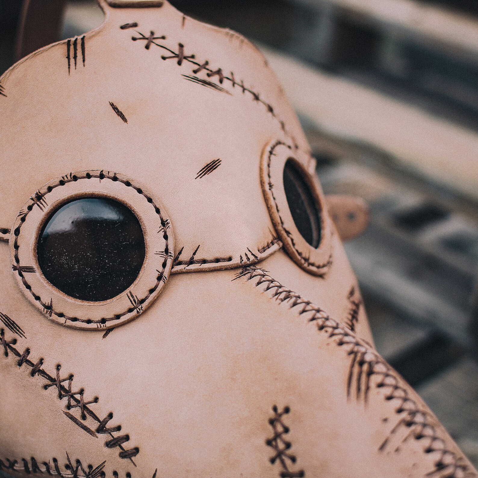 Old Plague Doctor Mask Leather Beige Medieval Bird Mask | Etsy