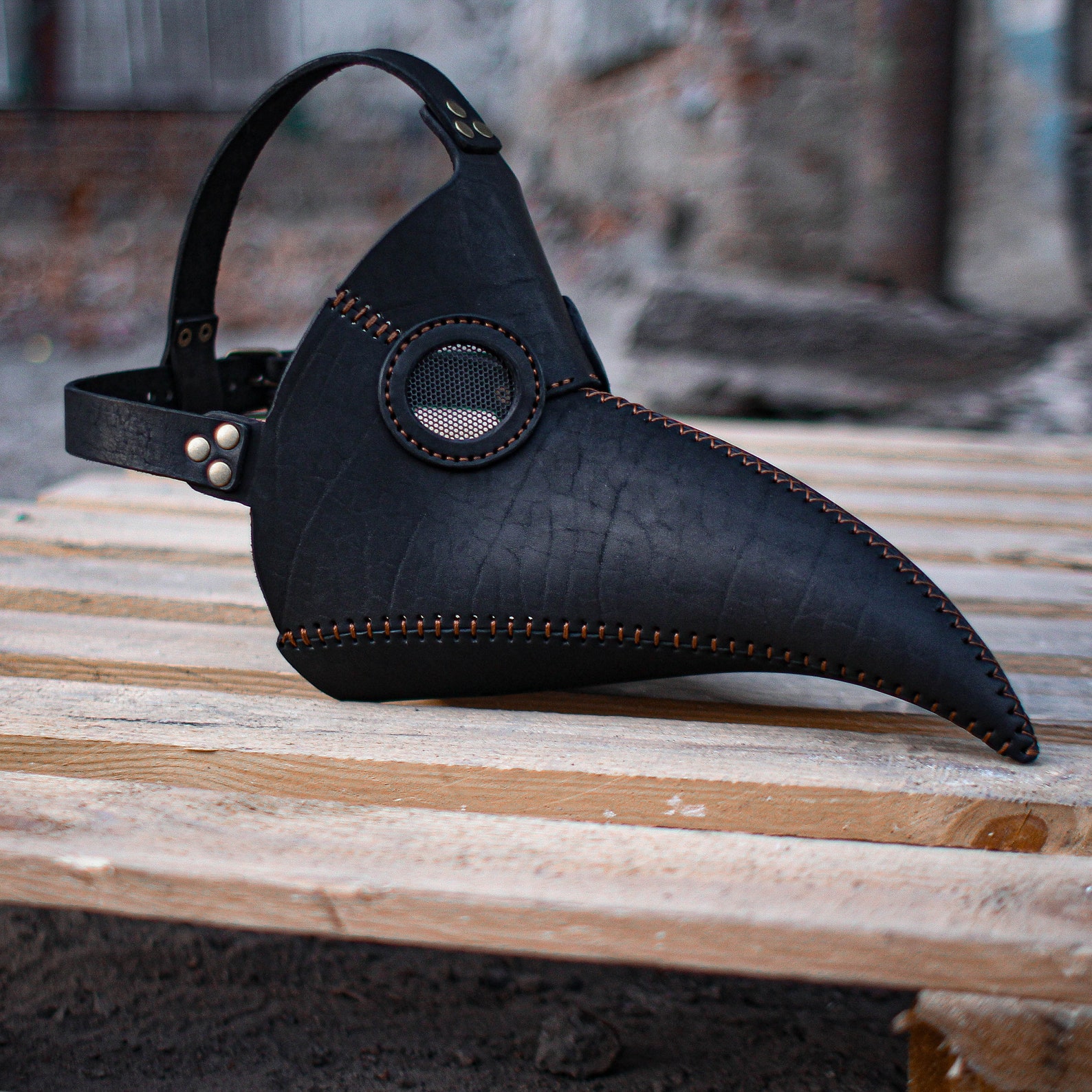 Plague Doctor Mask Leather Black Medieval Bird Mask - Etsy
