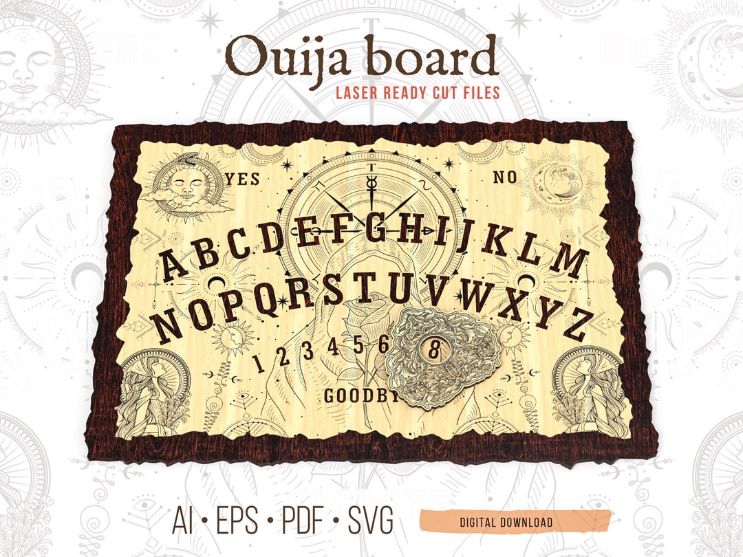 Ouija Board Laser Engraving Files, Glowforge Ouija Board, Spirit Board ...
