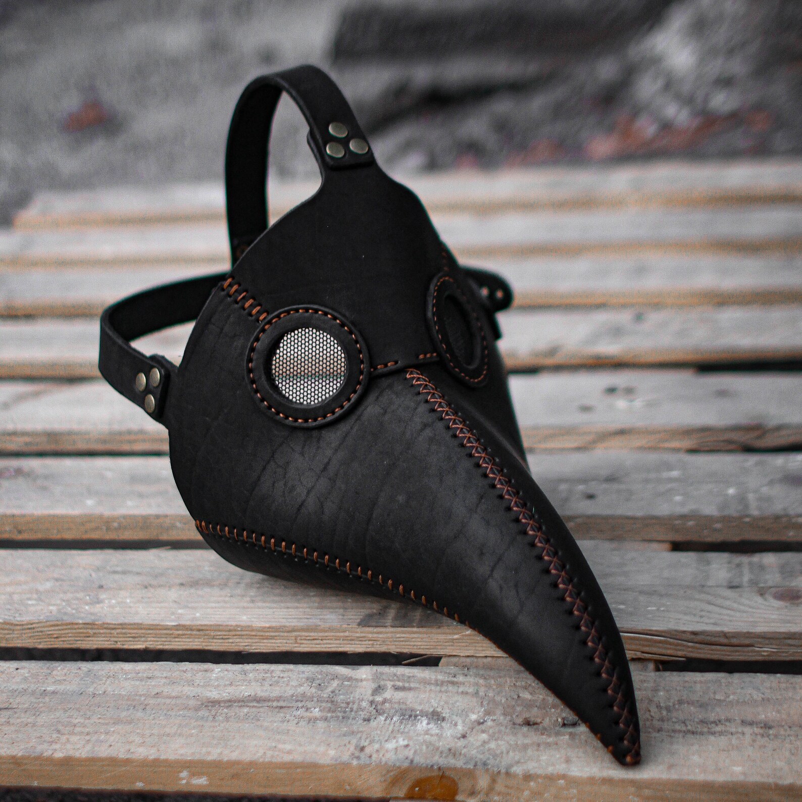 Plague Doctor Mask Leather Black Medieval Bird Mask - Etsy