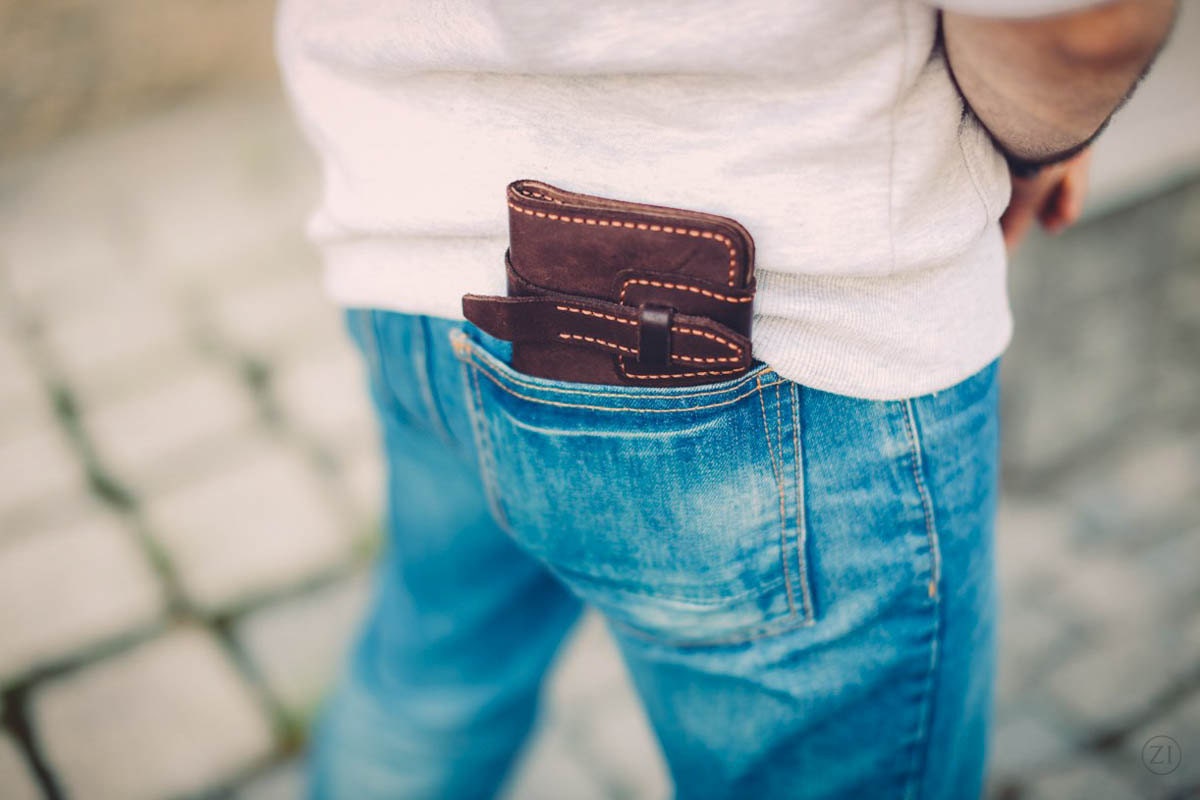 Wallet personalized Leather Card Wallet Long Wallet Brown | Etsy