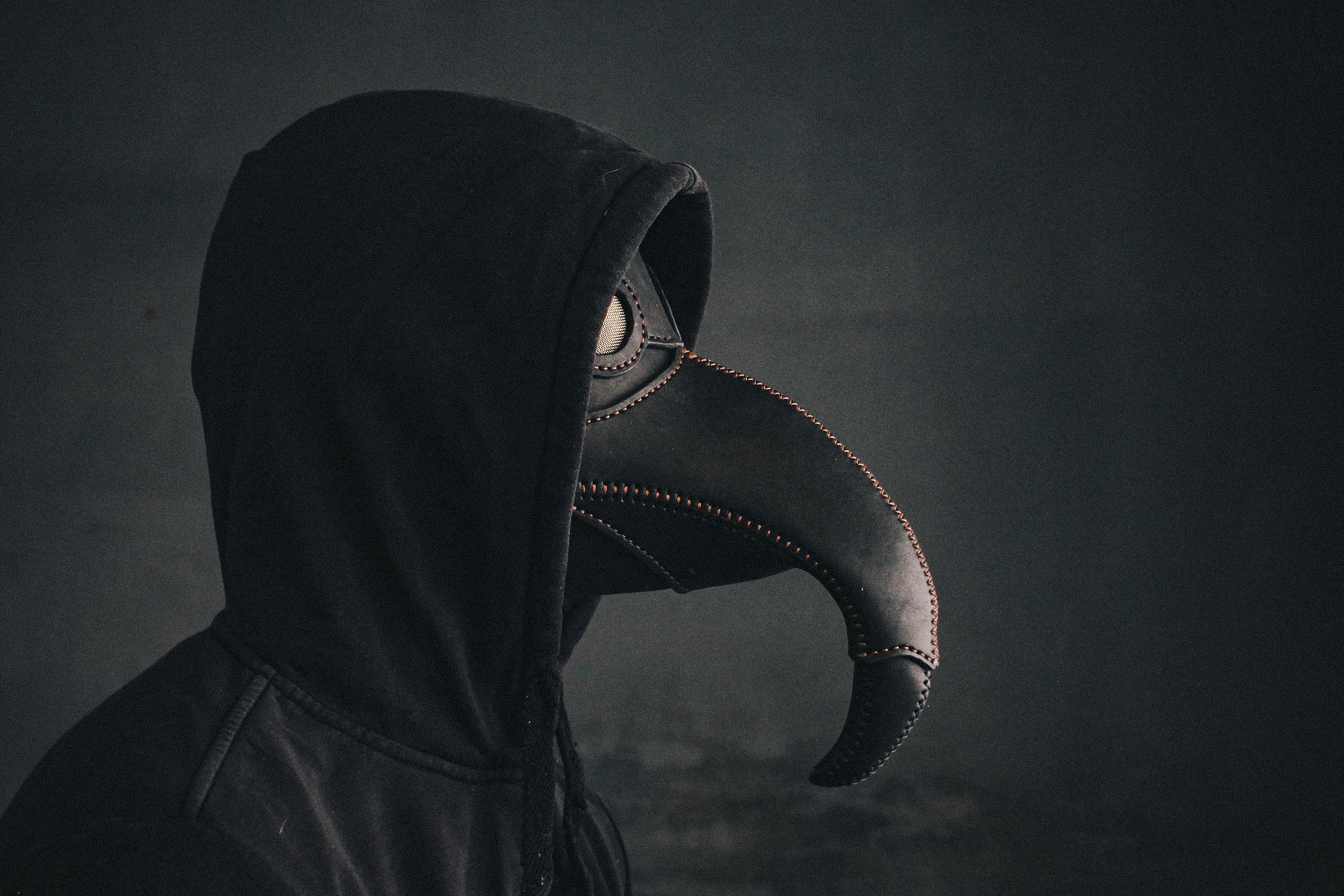 Plague Doctor Mask Leather Black Medieval Black Bird Mask - Etsy