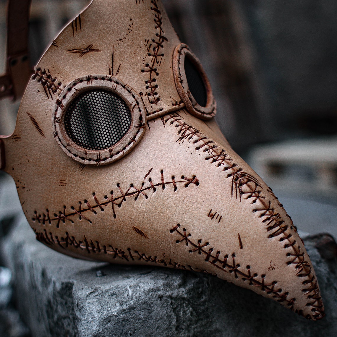 Old Plague Doctor Mask Leather Beige Medieval Bird Mask - Etsy