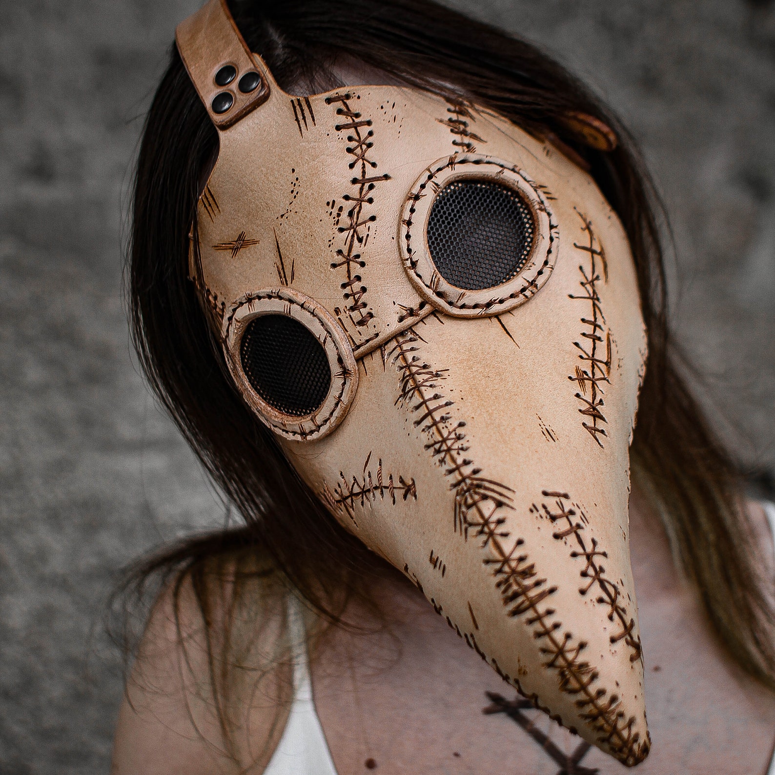 Old Plague Doctor Mask Leather Beige Medieval Bird Mask - Etsy