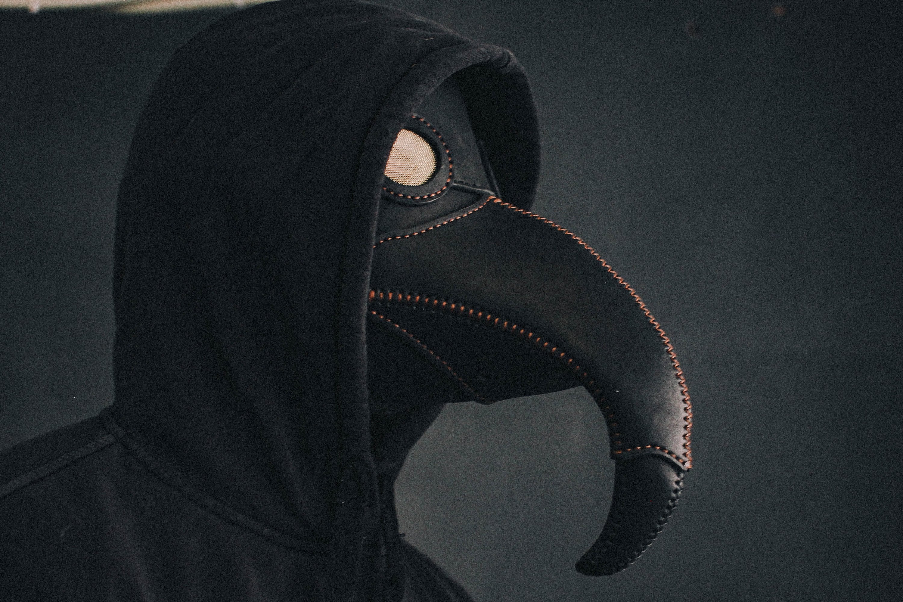 Plague Doctor Mask Leather Black Medieval Black Bird Mask - Etsy