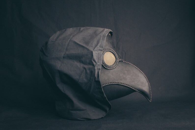 Plague Doctor Short Mask Leather Black Medieval Bird Mask - Etsy