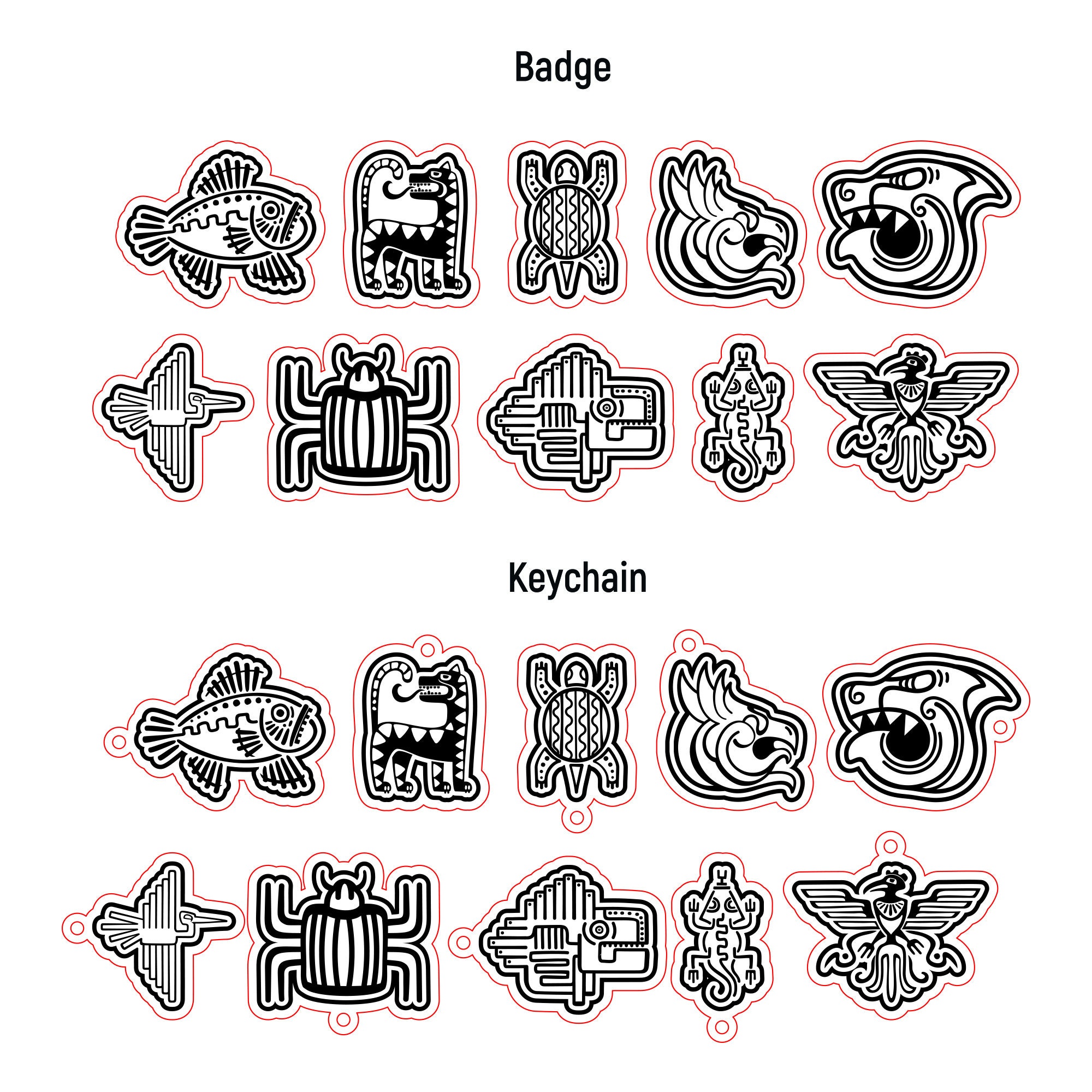 Maya svg Keychain Badge Laser Cut Files SVG Laser cut files | Etsy