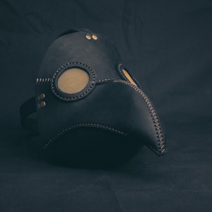 Plague Doctor Short Mask Leather Black Medieval Bird Mask - Etsy