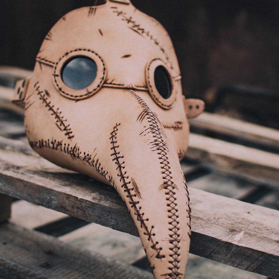 Old Plague Doctor Mask Leather Beige Medieval Bird Mask | Etsy