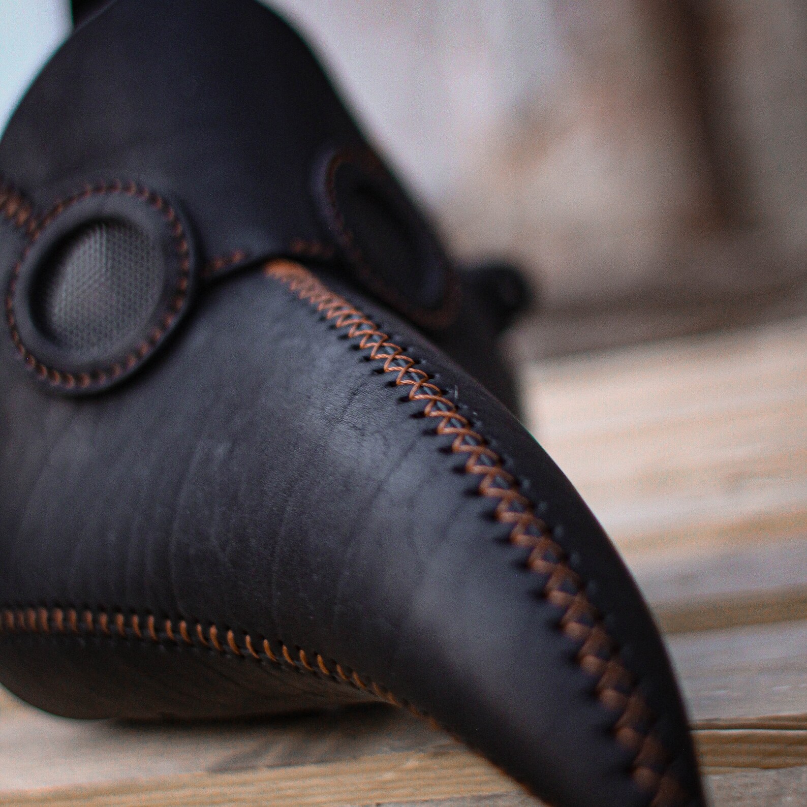 Plague Doctor Mask Leather Black Medieval Bird Mask - Etsy