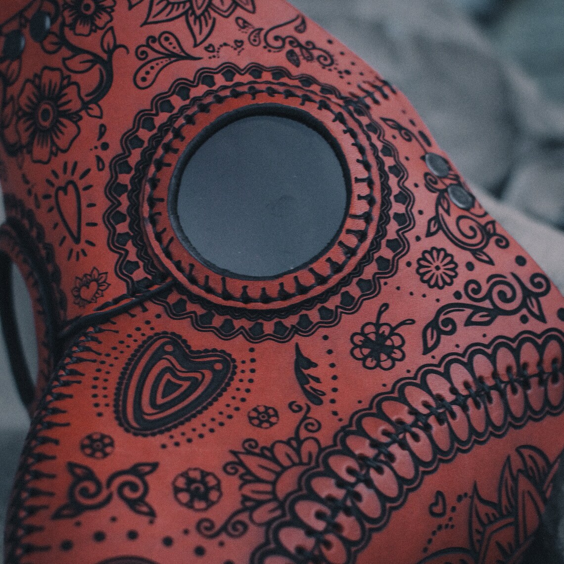 Plague Doctor Santa Muerte Mask Leather Black Medieval Bird | Etsy