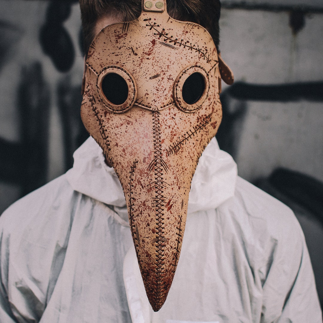 Old Plague Doctor Blood Mask Leather Beige Medieval Bird - Etsy