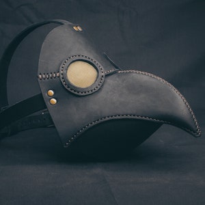 Plague Doctor Short Mask Leather Black Medieval Bird Mask - Etsy