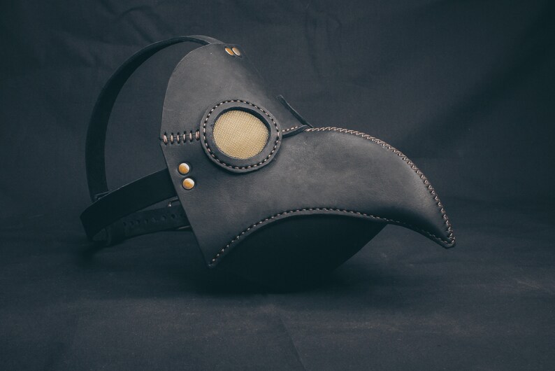 Plague Doctor Short Mask Leather Black Medieval Bird Mask - Etsy