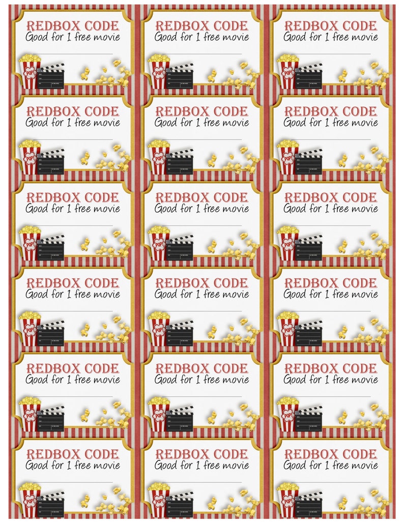 LDS Primary Teacher Thank You Popcorn and Redbox Code - Etsy