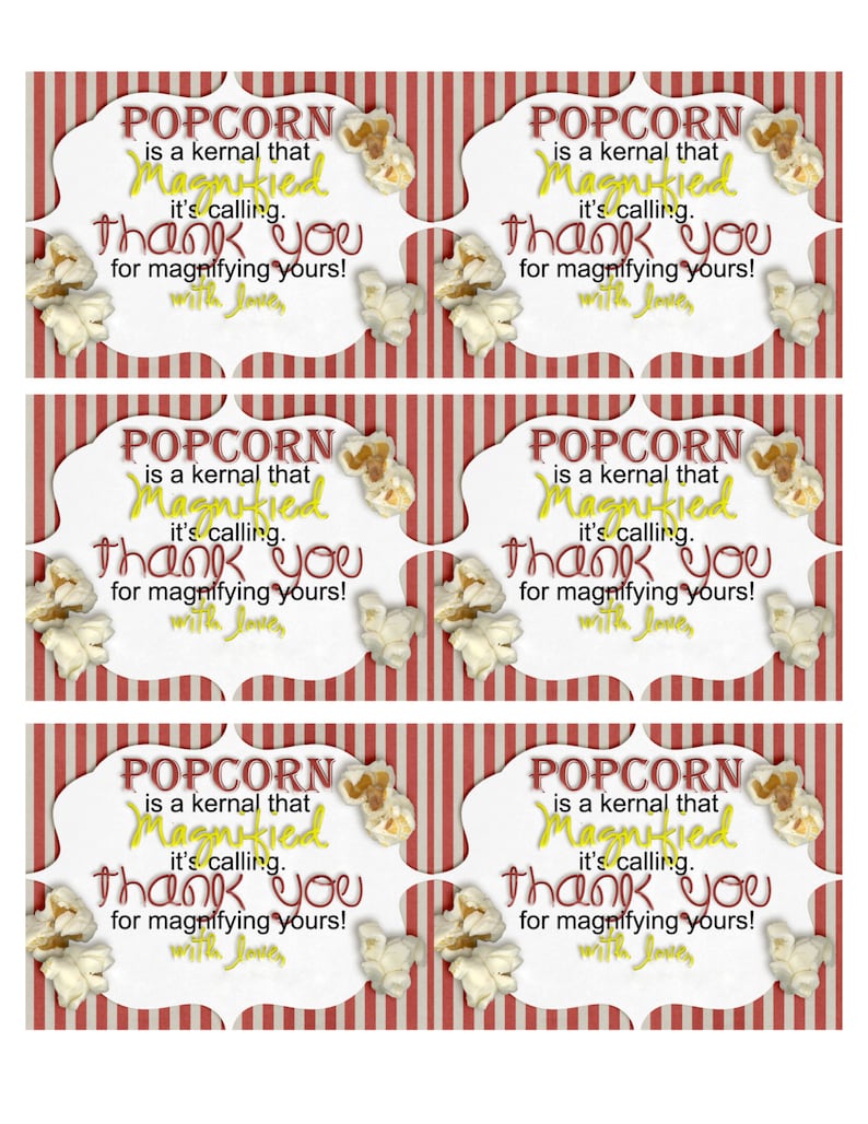 Popcorn Thank You - Etsy