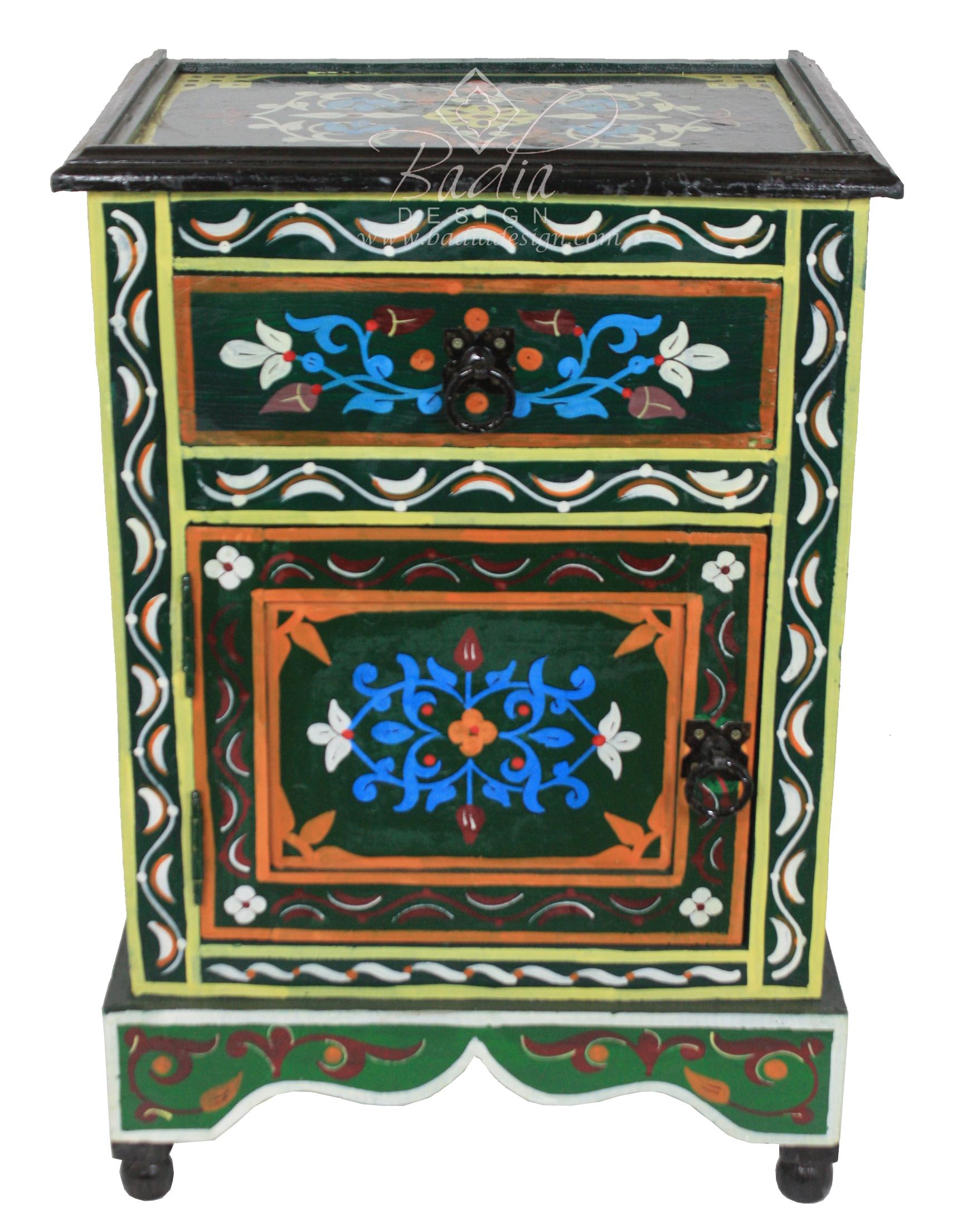 Moroccan Hand Painted Nightstand - Etsy