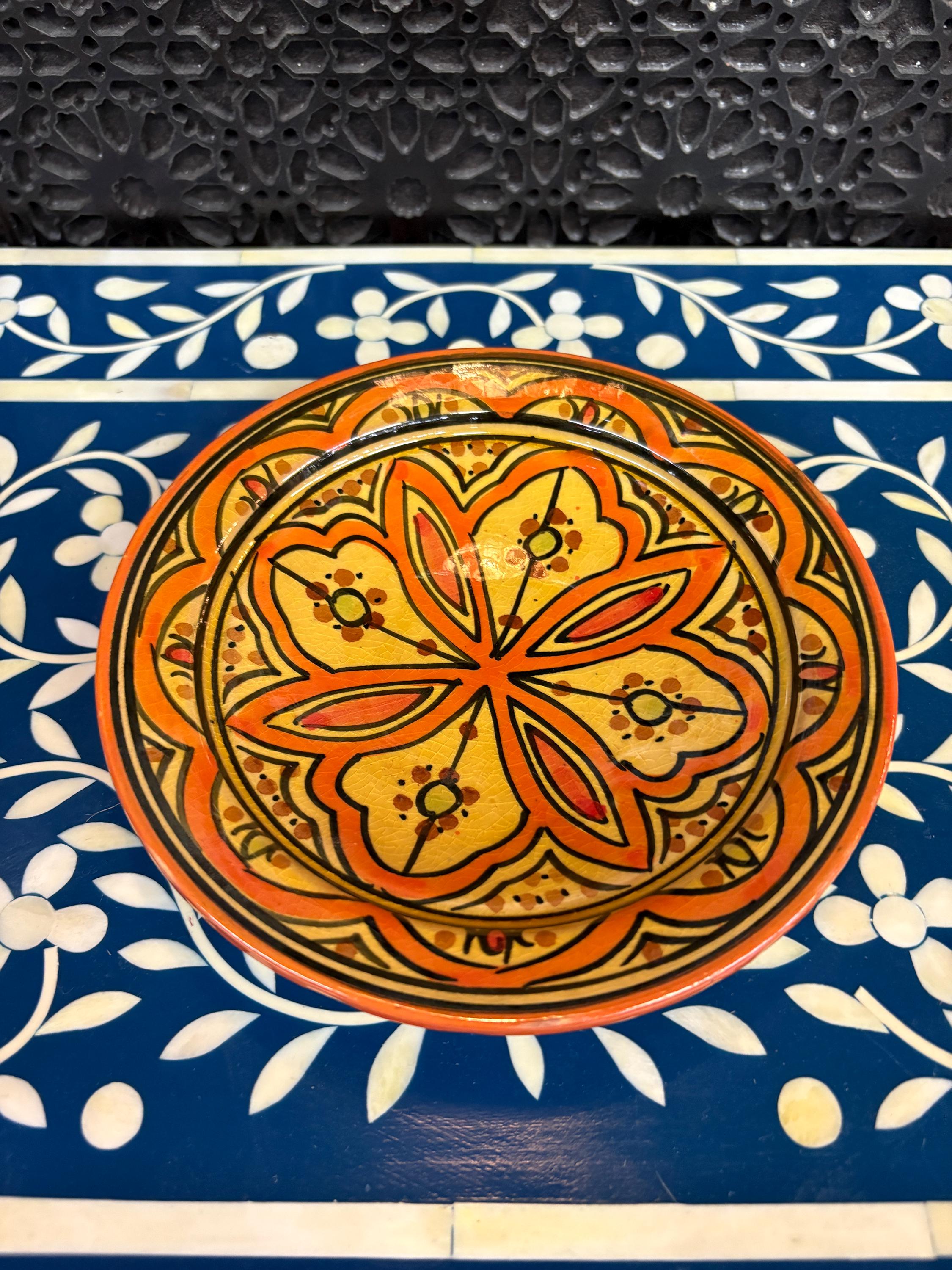Small Hand Painted Ceramic Plates - Etsy