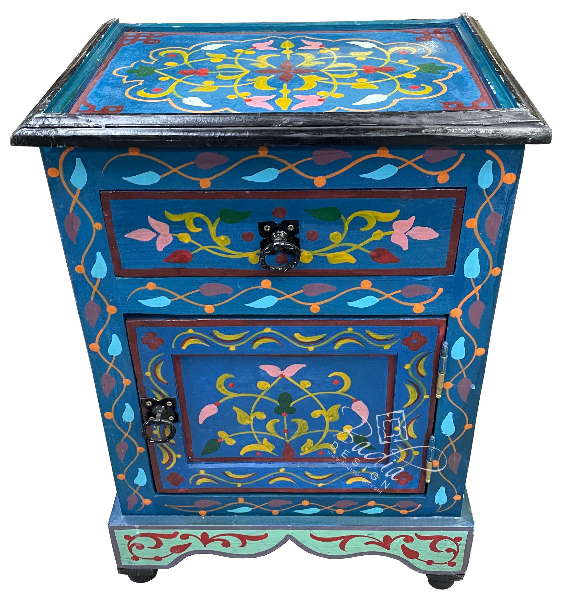 Moroccan Hand Painted Nightstand - Etsy