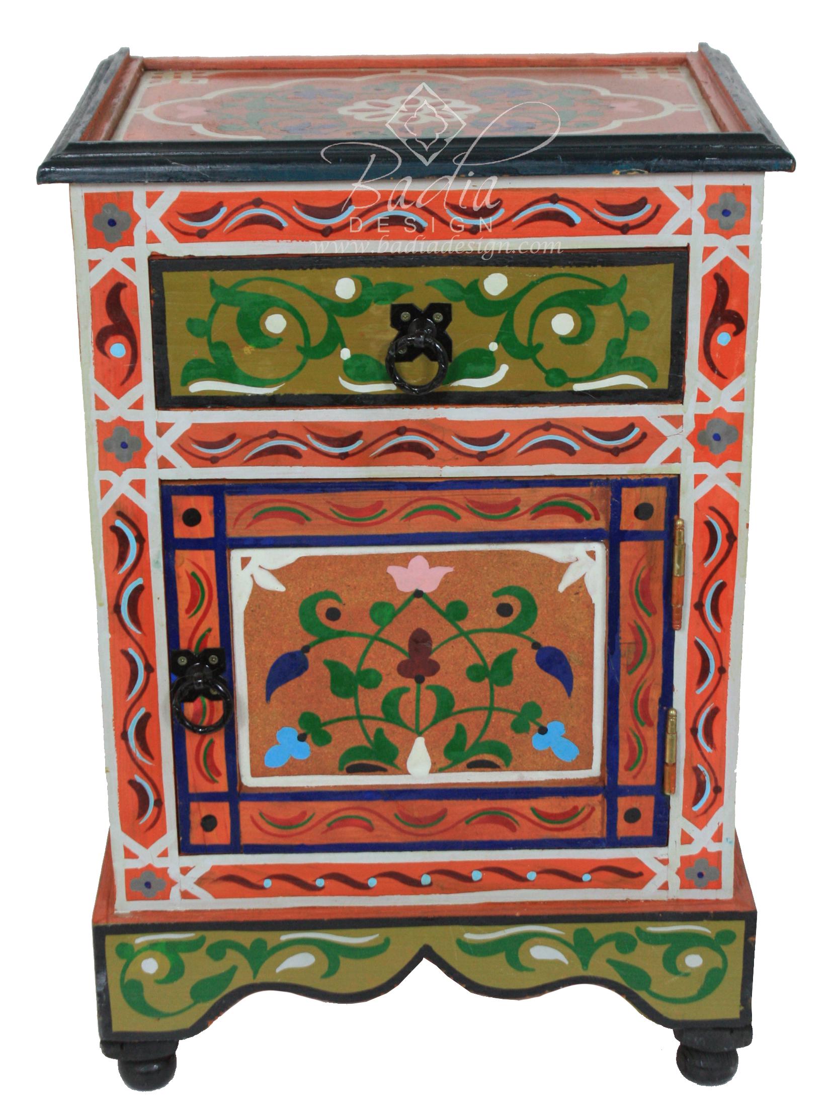 Moroccan Hand Painted Nightstand - Etsy