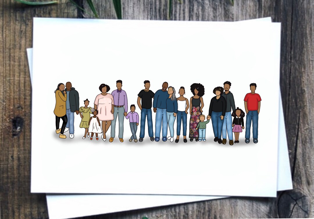 Custom Family Illustration Print - Etsy