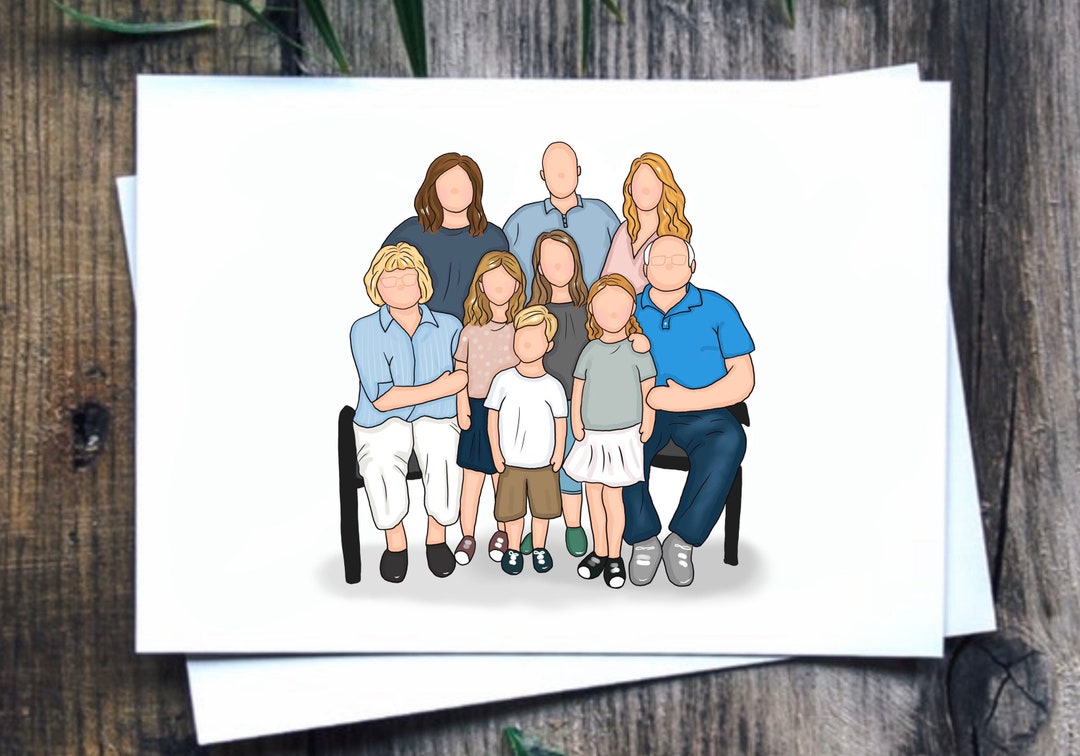 Custom Family Illustration Print - Etsy