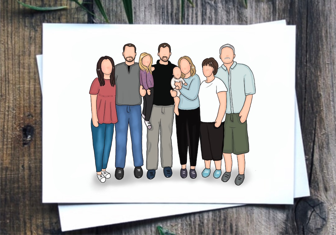 Custom Family Illustration Print - Etsy