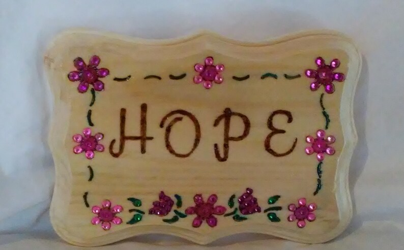 Hope Wood Burned Plaque With Inspirational Message Decorated - Etsy