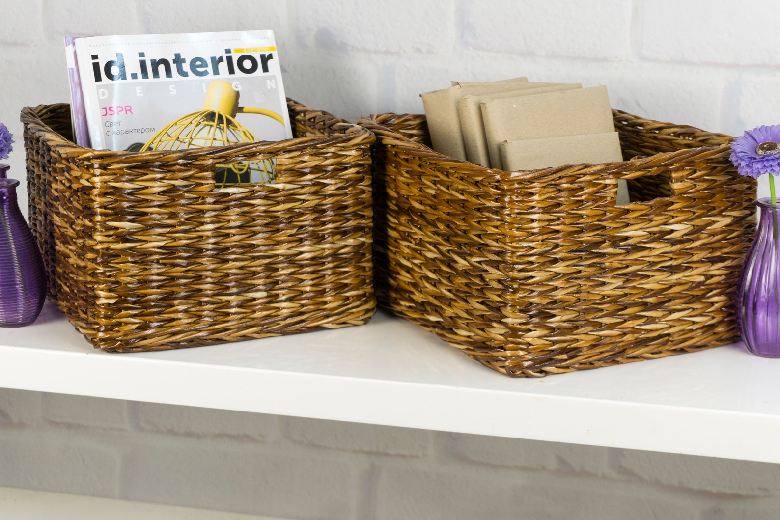 Wicker Storage Basket for Shelf Closet Organizer With Label | Etsy