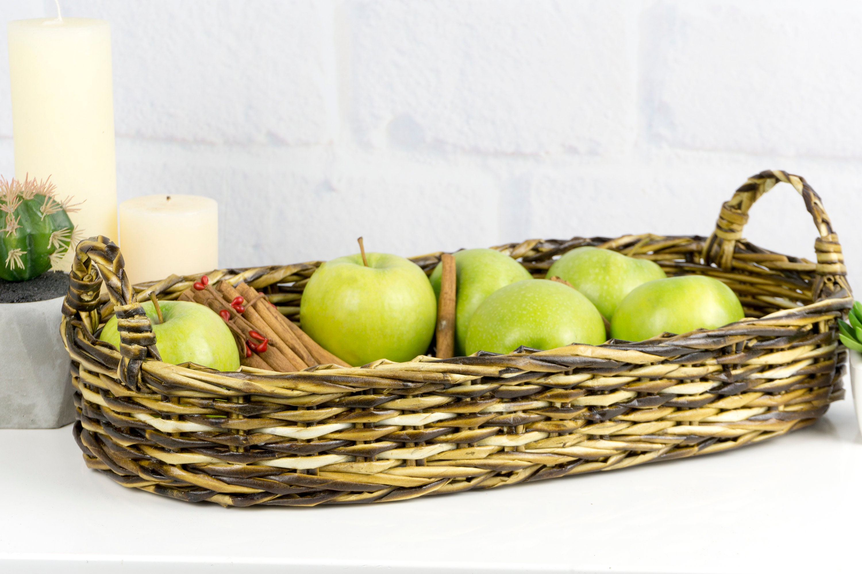 Oval wicker tray for centerpiece serving Hand woven large | Etsy