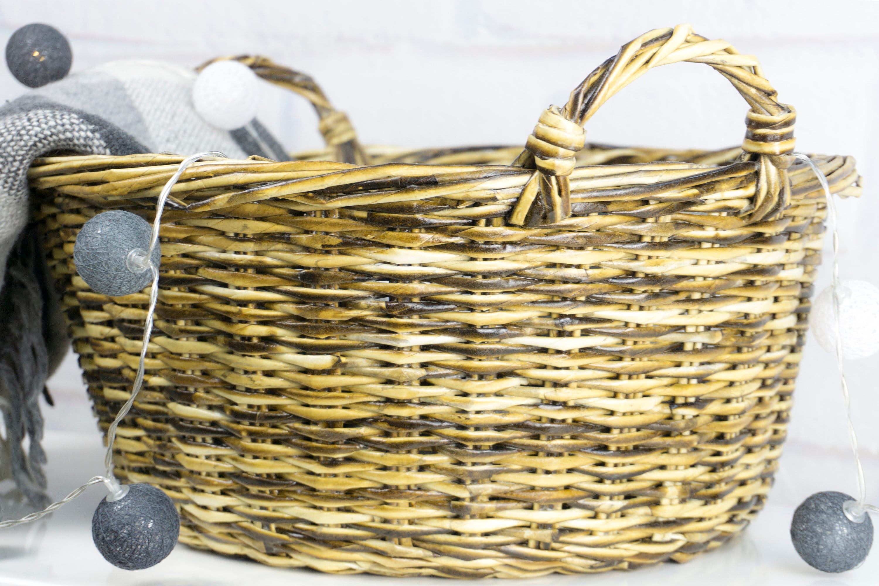 Large Round Wicker Basket With Handles: Rustic Farmhouse Decor - Etsy