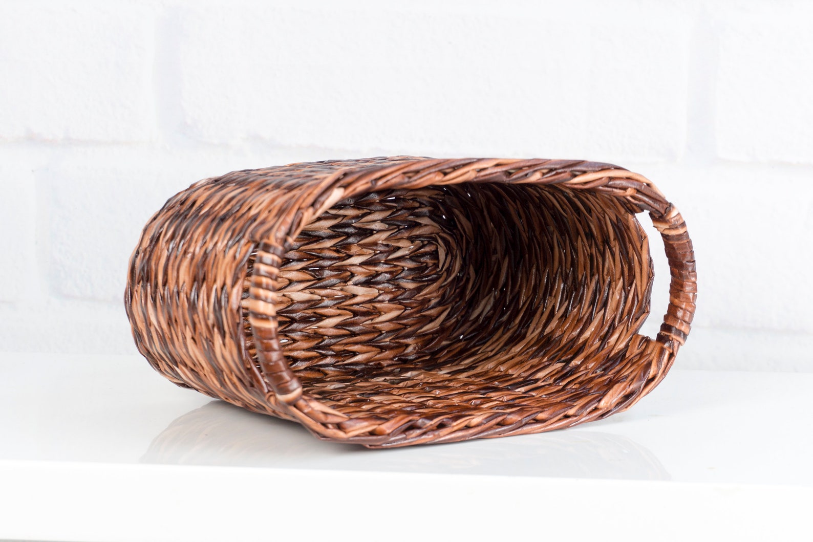 Magazine File Holder, Wicker Storage Basket Rack, Willow Basket for ...