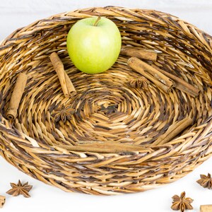 Round Wicker Tray for Centerpiece Serving, Hand Woven Large Tray for ...