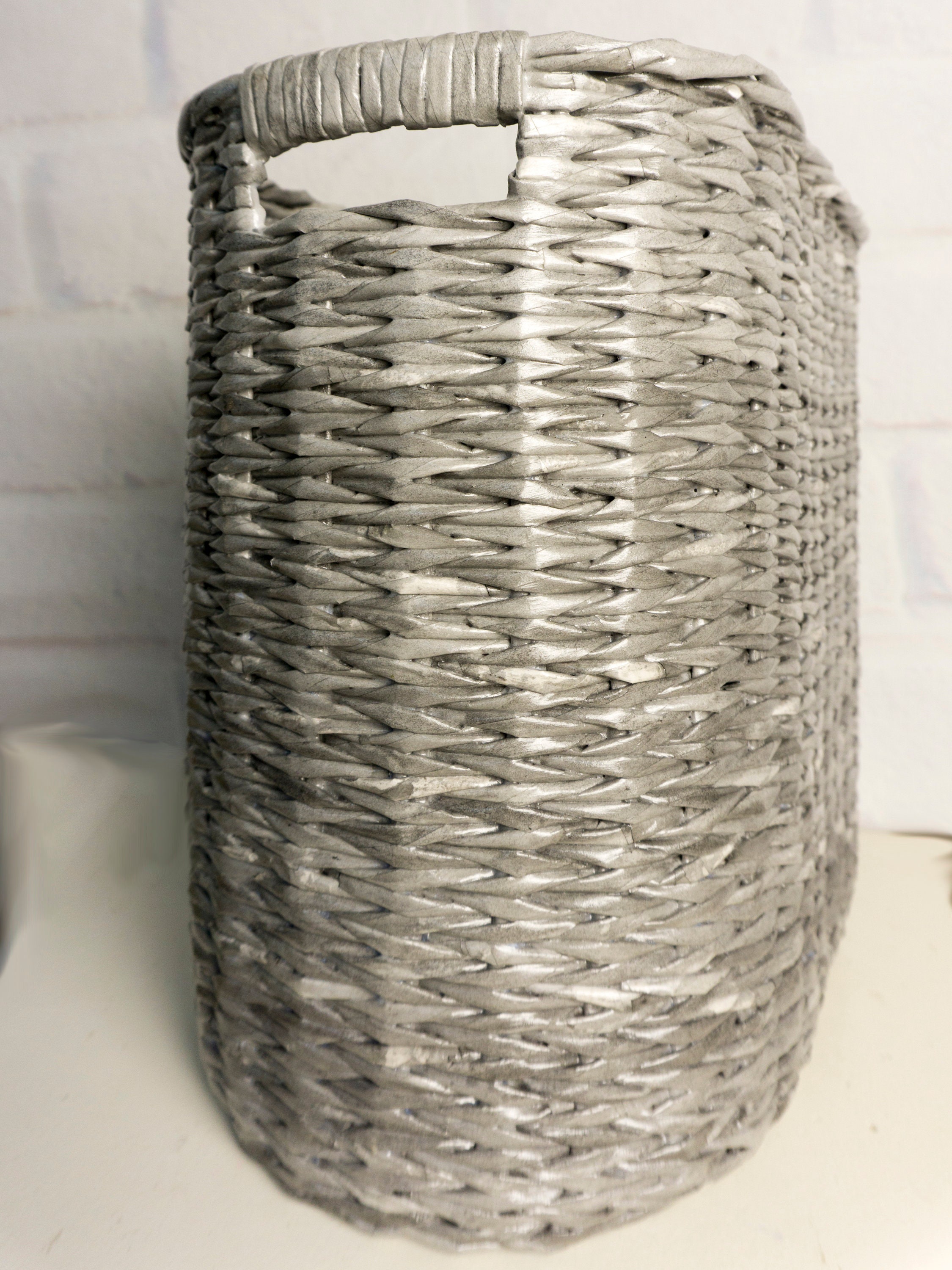Wicker Magazine Rack, Oval Newspaper Basket, Paper Storage, Mail ...