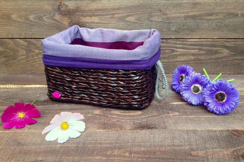 Wicker Basket With Storage Cotton Pouch Church Offering - Etsy