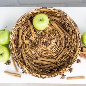 Round Wicker Tray for Centerpiece Serving, Hand Woven Large Tray for ...
