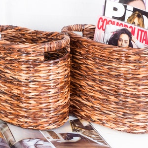 Magazine File Holder, Wicker Storage Basket Rack, Willow Basket for ...