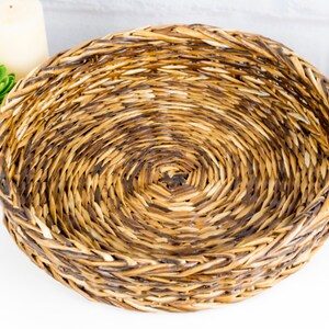 Round Wicker Tray for Centerpiece Serving, Hand Woven Large Tray for ...