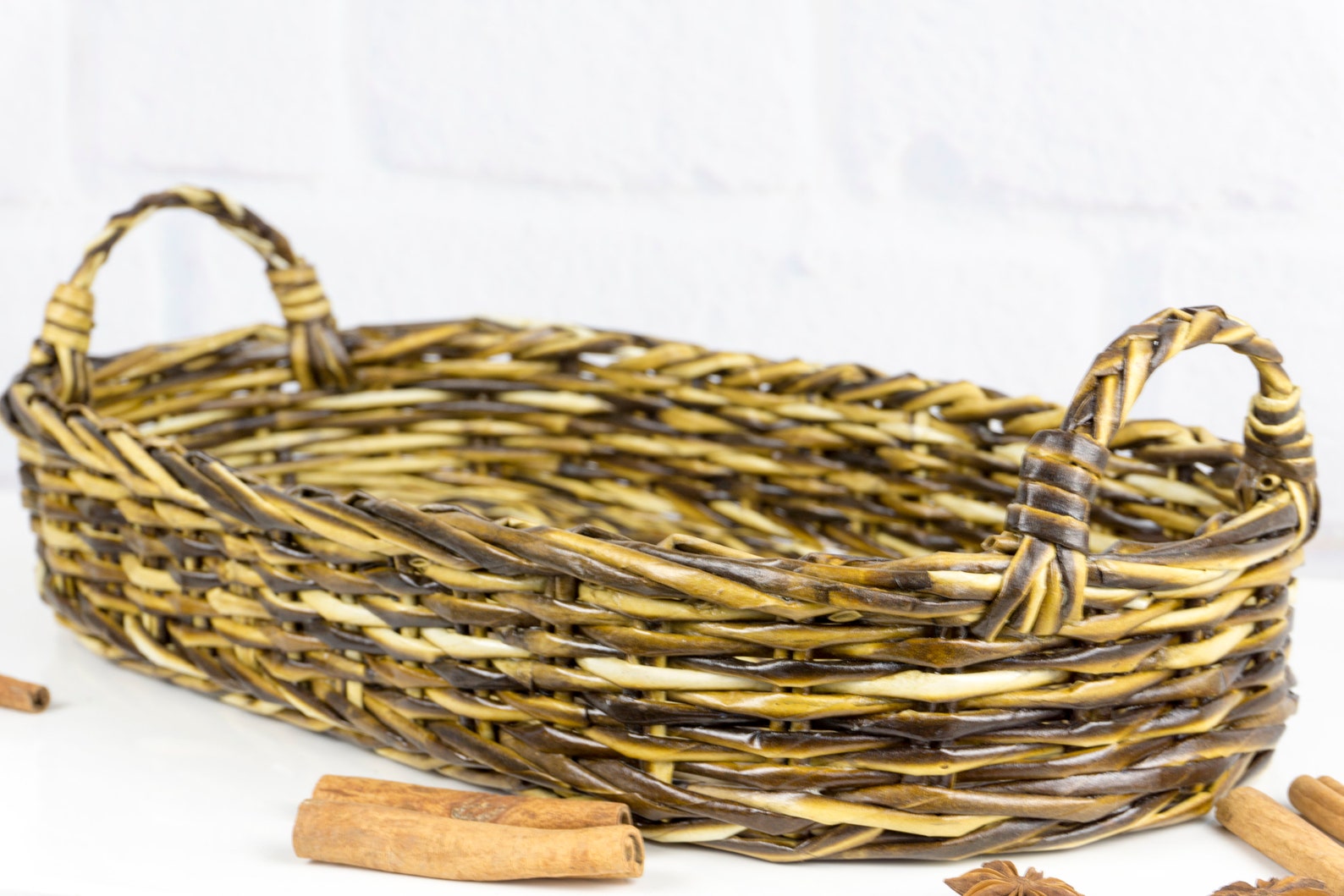 Oval Wicker Tray for Centerpiece Serving Hand Woven Large - Etsy