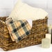 Large Rectangular Wicker Storage Basket With Label and Bamboo - Etsy