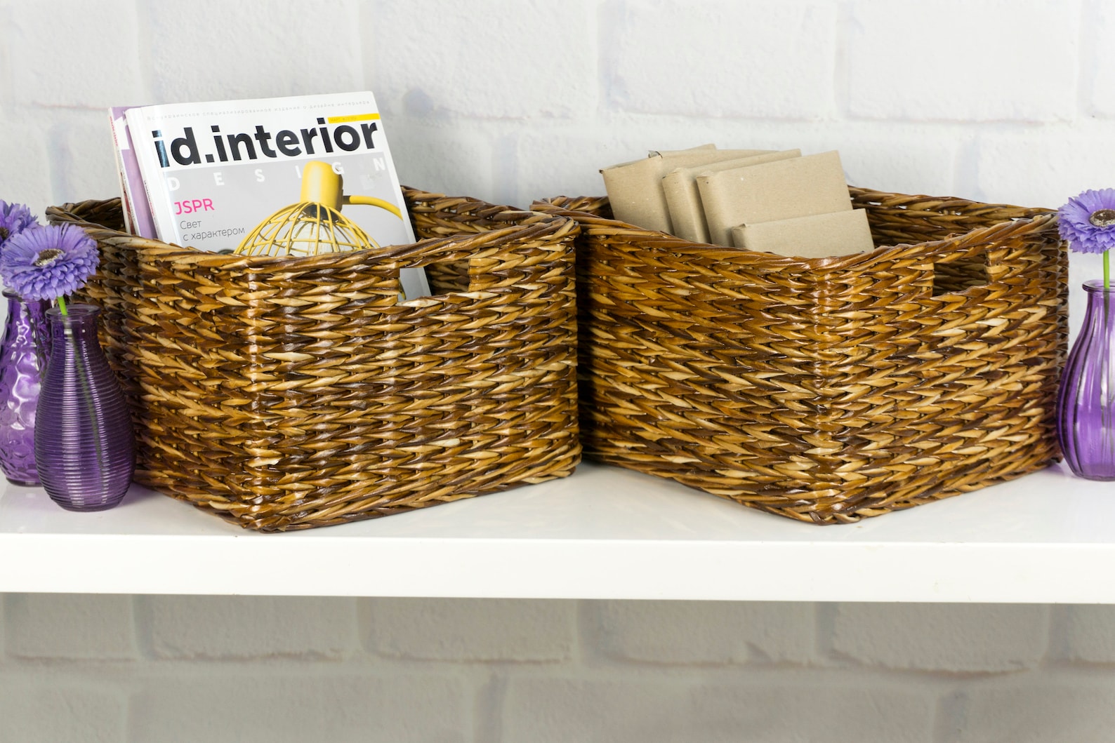 Wicker Storage Basket for Shelf Closet Organizer With Label | Etsy