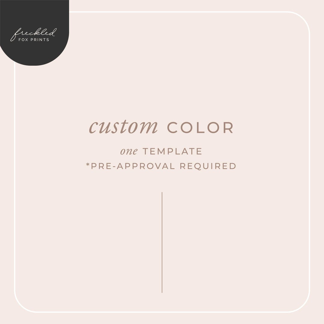 Custom Color Modification Add-on for 1 Template Purchased Separately ...