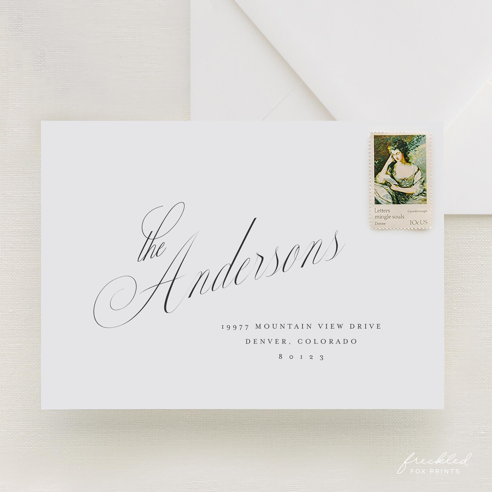 Elegant Calligraphy Wedding Envelope Template, Printable | EMILIA - Etsy