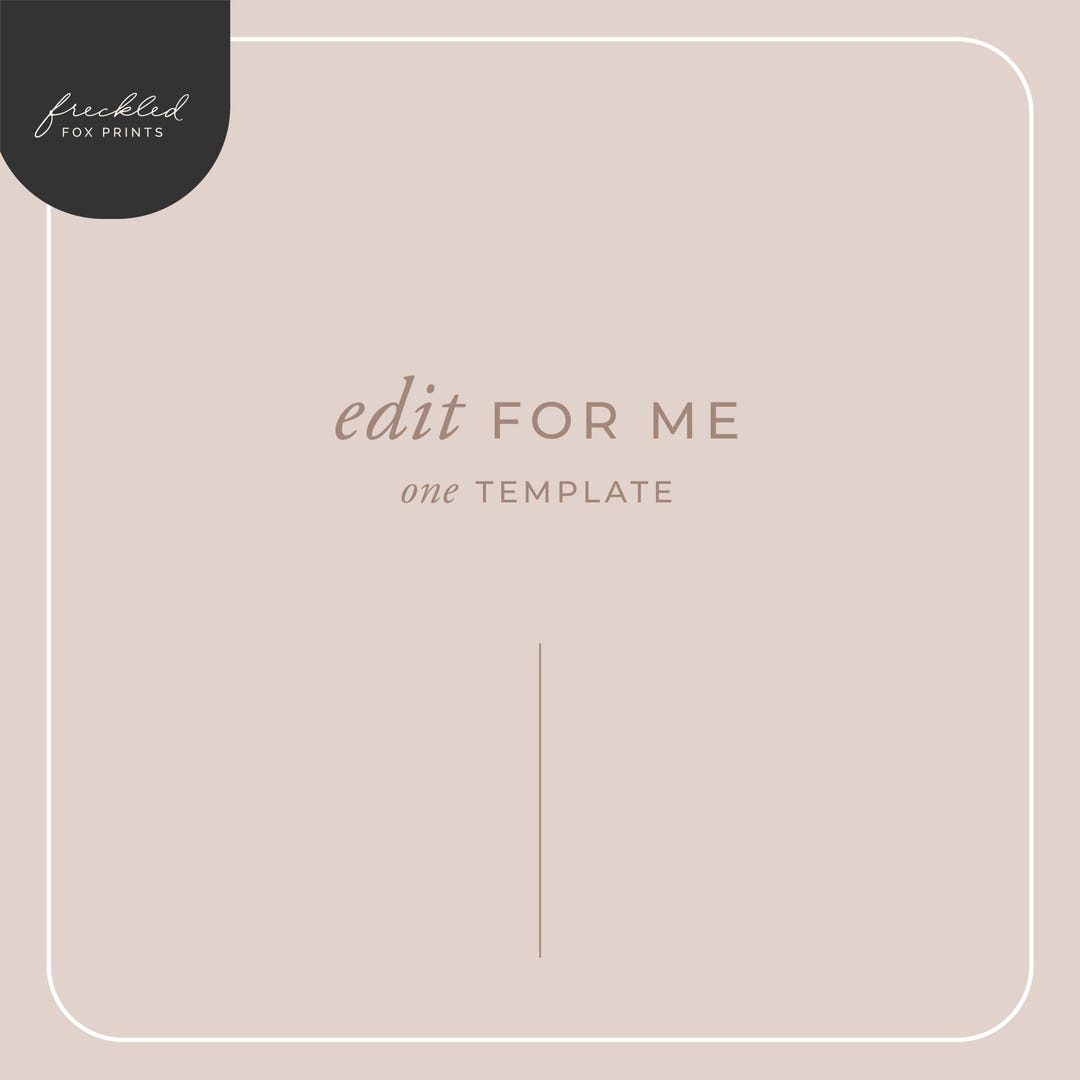 Editing Service Add-on for 1 Template Purchased Separately From ...