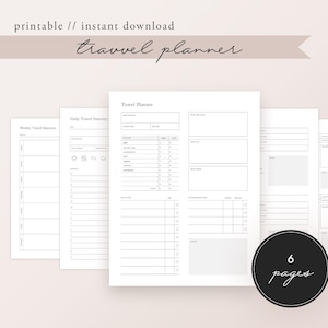 Printable Travel Organizer With Packing List and Vacation Itinerary - Etsy