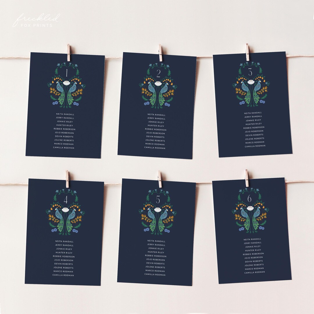 Vintage Art Nouveau Wedding Seating Chart Template Editable Cards, G1 ...