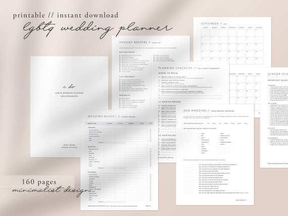 LGBTQ Wedding Planner Printable Gay Wedding Planner - Etsy