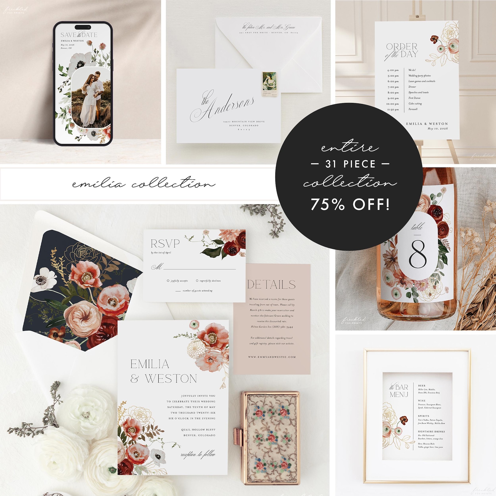Elegant Calligraphy Wedding Envelope Template, Printable | EMILIA - Etsy