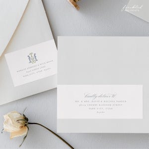 Printable Vintage Monogram Wrap-around Address Label Template, JULIETTE ...