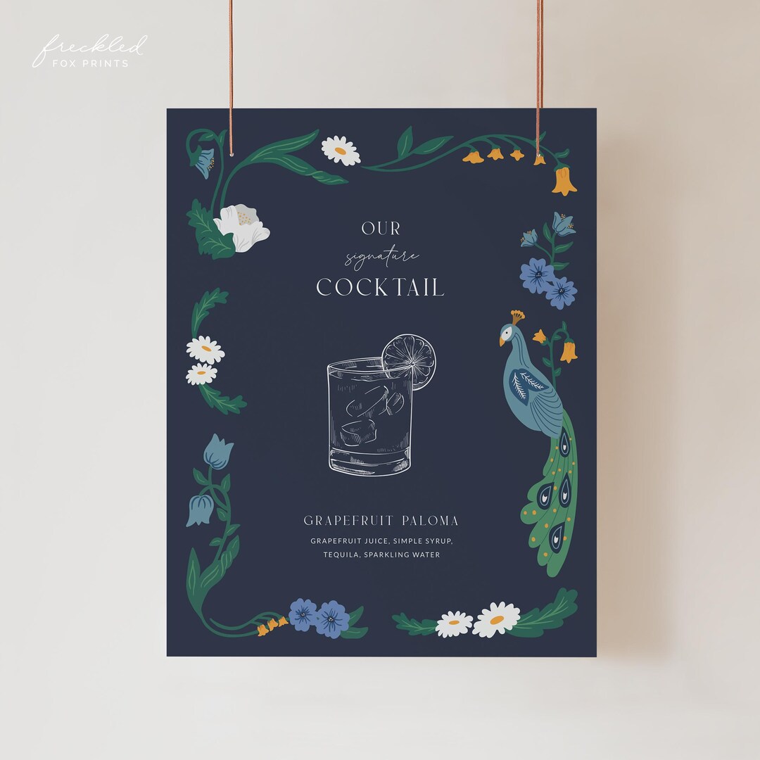 Vintage Gatsby Bar Menu Art Deco Drink Sign Wedding Template, G1 - Etsy